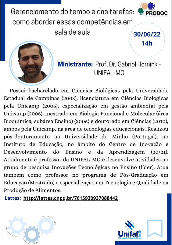 Atividades Prodoc – Universidade Federal de Alfenas